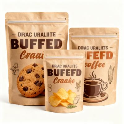 China Sandwich Customized Logo Printing Food Grade Snack Packaging Paper Bags Smell Proof Standup Pouch for Nuts Biscuits Candy for sale