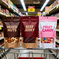 China Flexo Printing Self Adhesive Seal CMYK Food Grade Biodegradable Smell Proof Biscuit Nut Dried Fruit Snack Bag Ziplock for sale