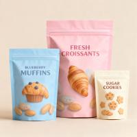 China Matte Stand Ziplock Bag Kraft Paper Eco-friendly Food Grade Packaging Candy Nut Cookie Packaging with Window for sale