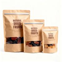 China Food nuts snack kraft paper packaging bag with transparent window custom logo UV biodegradable paper bag coffee fruit dry for sale