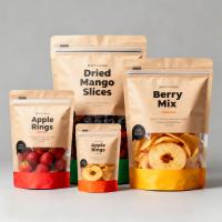China Food nuts snack kraft paper packaging bag with transparent window custom logo UV biodegradable paper bag coffee fruit dry for sale