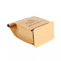 China Hand Length Handle Coffee Pouch Custom Package Bag Biodegradable Resealable Kraft Paper Packaging Bags with Valve Zipper for sale