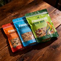 China Customized Logo Biodegradable Self Stand Plastic Mylar Bag Suitable Parrot Food Ornamental Bird Specialty Food Packaging for sale