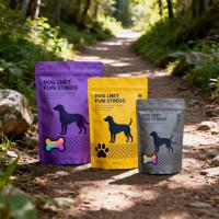 China Customized Size Matte Stand Up Dog Food Bag with Hot Stamping Embossed Logo FoodGrade Moisture Proof Holographic Mylar Bag for sale