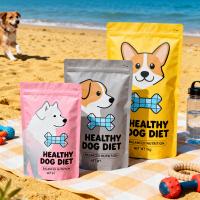 China Customized Size Matte Stand Up Dog Food Bag with Hot Stamping Embossed Logo FoodGrade Moisture Proof Holographic Mylar Bag for sale