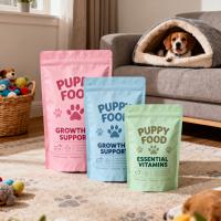 China Customized Color Food Grade Stand Up Pouch Smell Proof Dog Food Packaging Plastic Bag Using Material Structure PET AL PE for sale