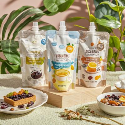 China Custom Printing Jelly Milk Nozzle Bags Used in Chinese Medicine Heatable Soup Liquid Beverages PE Plastic Jam Puree Beer Juice for sale