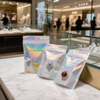 China Gravure Printing Portable Self Sealing Zipper Bag Jewelry Packaging Holographic Mylar Bag for Earrings Repeated Sealing for sale