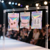 China Gravure Printing Portable Self Sealing Zipper Bag Jewelry Packaging Holographic Mylar Bag for Earrings Repeated Sealing for sale