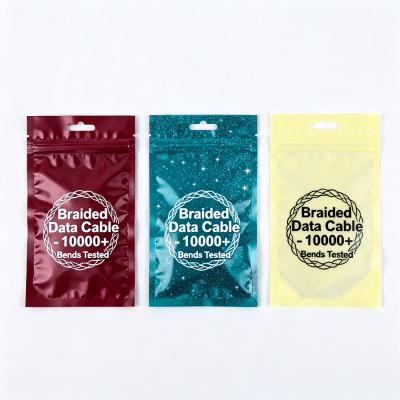 China PE AL Plastic Matte Repeated Seal Zipper Mylar Bag Packaging Headphones USB Charging Cable Mobile Phone Case Storage Custom Logo UV for sale
