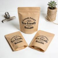 China Self Adhesive Seal Packaging Kraft Paper Composite Bags Baby Food Nuts Dried Fruits Standup Pouch Fully Degradable Odorless for sale