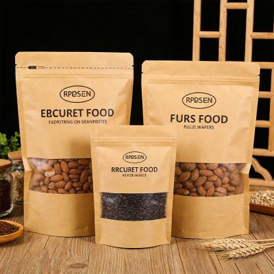 China Food Nuts Snack Custom Printed Kraft Paper Ziplock Laminated Stand Up Pouch Composite Bag Baking Cake Tea Packaging Sushi for sale