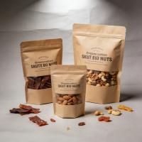 China Biodegradable Printed Kraft Paper Bag Custom Order Moisture Proof Oil Proof Nut Snack Coffee Packaging Composite Aluminum Foil Pouch for sale