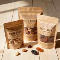 China Food Industrial Kraft Paper Bag with Full Color HD Digital Printing UV Smell Proof Ziplock Packaging Meat Jerky Coffee Tea for sale