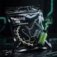 China Sea Food Customized Reusable Ziplock Mylar Bag Water Proof Space Bean Pouch Containing UV Spot Logo Eight Ring Connector for sale