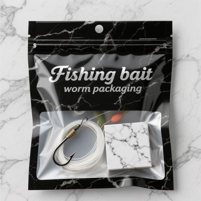 China Zipper Lock Customized Soft Glue Bait Worm Packaging Pouch Portable Storage Printed Plastic Bags Recyclable Fishing Gear Accessories for sale