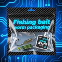 China Gravure Printing Customizable Bionic Bait Soft Glue Sea Sandworm Packaging Reusable Ziplock Mylar Bags Embossed Logo Plastic Bags for sale