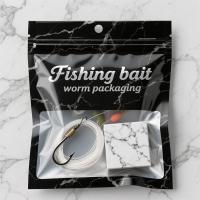 China Gravure Printing Customizable Bionic Bait Soft Glue Sea Sandworm Packaging Reusable Ziplock Mylar Bags Embossed Logo Plastic Bags for sale
