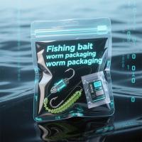 China Sea Food Customized Printed Threaded Tail Worm Bait Lead Hook Fishing Gear Packaging Hot Stamping Logo Spot UV Mylar Plastic Bag for sale