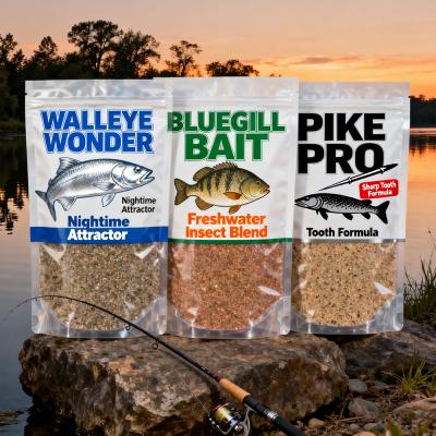 China Food Grade Customized Packaging Bag Spot UV Matte Laminated Plastic Bag Smell Proof Fishing Bait Lure Mylar Bag Window Logo for sale