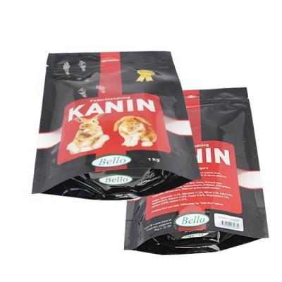 China Resealable Custom Standing Pouch Customized Logo Printing Dog Food Plastic Packaging Bag with Resealable Zipper Closure for sale