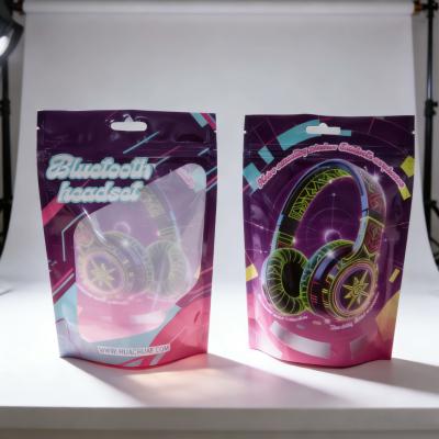 China PE Plastic Stand Up Pouch Laminated Composite Bags Logo Embossed Anti static Anti scratch Mylar Bag Packaging Electronic for sale