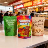 China Zipper Lock Packaging Bags Custom Printing Various Flavored Snack Food Packaging Bags CMYK Holographic Logo UV Mylar Bag for sale