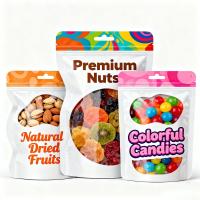 China PET VMPET PE Material Structure Custom Logo Packaging Mylar Bag Printing Resealable Zipper Plastic Film Dry Food Snack Candy Packaging Bags for sale
