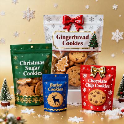 China Zipper Bag Custom Printed Christmas Tree Shaped Packaging Bag for Flavor Cookies Foodgrade Pet Vmpet Pe Material Structure for sale
