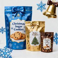 China Zipper Bag Custom Printed Christmas Tree Shaped Packaging Bag for Flavor Cookies Foodgrade Pet Vmpet Pe Material Structure for sale