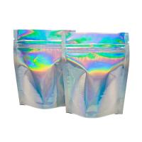 China Heat Sealing Zipper Printed Customized Holographic Mylar Plastic Packaging Bag Resealable Package for Food Industrial for sale