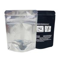 China Custom Order 35g Black Plain Matte Mylar Bag Child Proof Zipper One Side Transparent Flower Packaging PET VMPET PE Material for sale