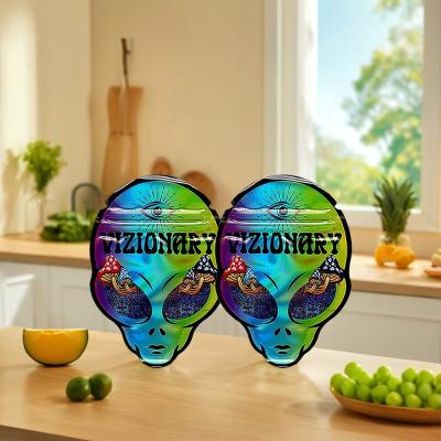 China Zipper Sealing Custom Unique Shape Holographic Food Grade Mylar Bags Die Cut Gravure Printing Packaging Applications for sale