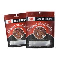 China Food Industrial Recyclable Customized Bag with Zipper Smell Proof 3.5g Stand Up Pouch Packaging Air Dried Beef Jerky Snack for sale