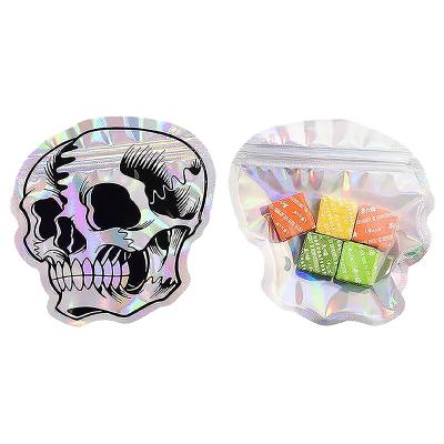 China Zipper Aluminum Foil Bag Custom Printed Hologram Mylar Bags Ice Cream Shaped Die Cut Ziplock Pouches Custom Size Accepted for sale