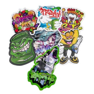 China Zipper Bag Featuring Accepted Logo Crazy Cartoon Bomb Mylar Bags Unique Die Cut Shaped 3.5g Mylar Bags Printed Packaging for sale