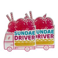 China Zipper Top Customized Die Cut Mylar Bag Sugar Stand Up Pouch 35g Sundae Driver Pattern Shape Holographic Smell Proof Bag for sale