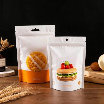 China Sushi PE Custom Printed Food Stand up Bag Recyclable Zipper Pouch Featuring Clear Window Lock for Powder Packaging for sale