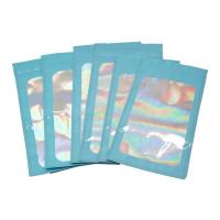 China Zipper Top Custom Die Cut Plastic Mylar Bags Small Resealable Smell Proof Packaging Bag Holographic Design Accepted Logo for sale