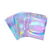 China Zipper Bag Custom Size Accepted Mylar Holographic Foil Bags Clear Window Food Storage Packaging Pouch Smell Proof Plastic for sale