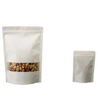 China Customized Color Kraft Paper Stand Up Snack Packing Zipper Pouch Bags Matte Window Tear Notch Black Color Resealable Food for sale