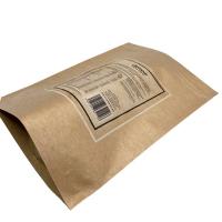 China Customized Color Kraft Paper Stand Up Snack Packing Zipper Pouch Bags Matte Window Tear Notch Black Color Resealable Food for sale