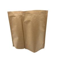 China Customized Color Kraft Paper Stand Up Snack Packing Zipper Pouch Bags Matte Window Tear Notch Black Color Resealable Food for sale