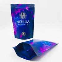 China Logo Printing Custom Printed Die Cut Mylar Holographic Child Lock Zipper Stand Pouch Food Safe Coffee Storage Bottom Gusset Bag for sale