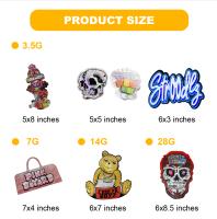 China Stand Up Pouch Custom Standing Pouch Resealable Packaging Bag 3.5g Shape Bag Box Hologram Die Cut Mylar Bags Logo Printing Accepted for sale