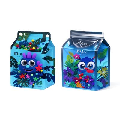 China Zipper Top PE Plastic Custom Packaging Bag Logo 3.5g Shape Bag Box Hologram Standing Pouch Die Cut Mylar Bags Flower Packaging for sale