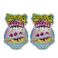 China PE Customized 3.5g Shape Bag and Box Hologram Standing Pouch Die Cut Mylar Bags CR Zip Lock Gummy Flower Packaging Style for sale