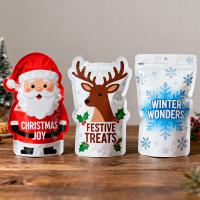 China Custom Order Christmas Exclusive Die Cut Shaped Packaging Food Grade Packaging Various Flavors Snacks Matte Holographic Mylar Bag Gravure Printing for sale