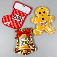 China Custom Order Christmas Exclusive Die Cut Shaped Packaging Food Grade Packaging Various Flavors Snacks Matte Holographic Mylar Bag Gravure Printing for sale
