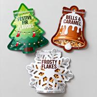 China Stand Up Pouch Custom Order Matte Zipper Bag Food Packaging 3.5g Shape Diecut Christmas Element Diecut Packaging Pouches for sale